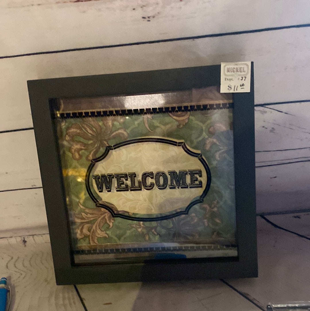 “Welcome” Frame – The Nickel Barn